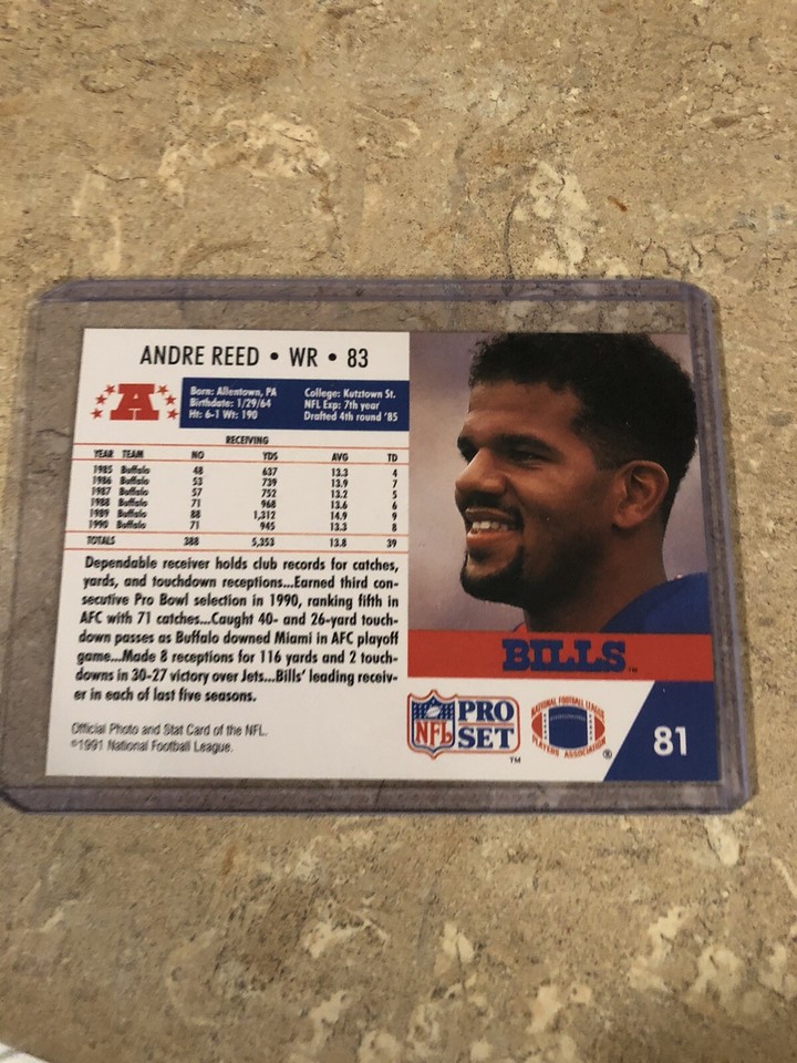 1991 Pro Set Andre Reed Card 81 | eBay