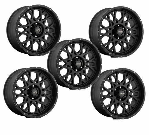 Set 5 18" Vision 412 Rocker Black Wheels 18x9 5x5 12mm Jeep Wrangler 5 ...
