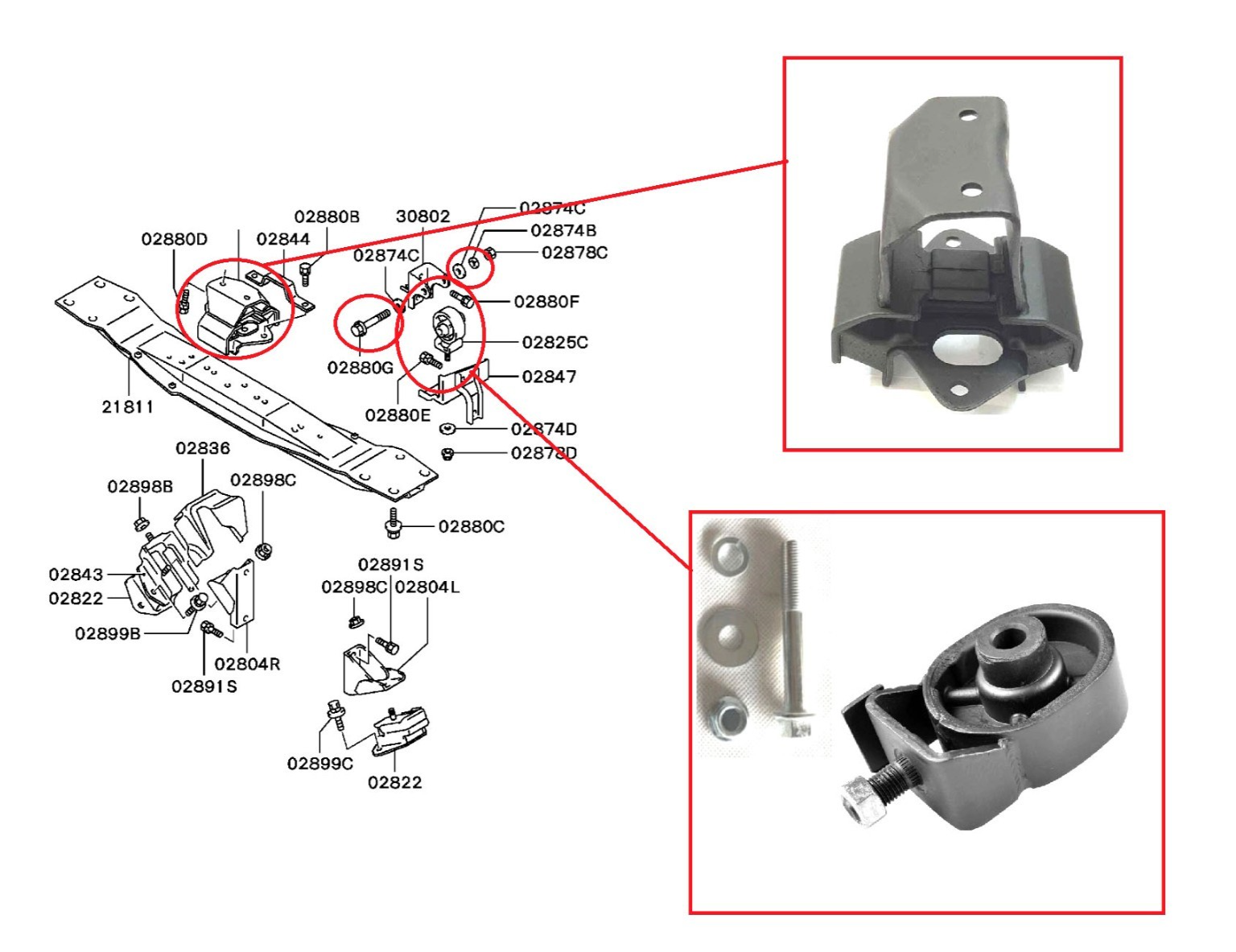 FOR MITSUBISHI L200 PICK UP K74 2.5TD TRANSFER BOX & GEAR BOX MOUNTING ...