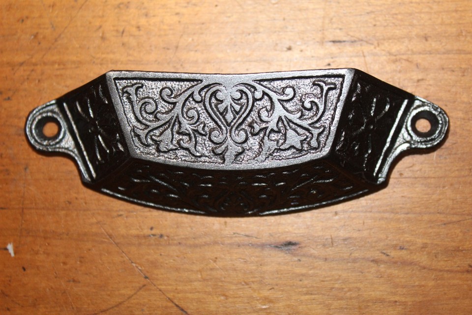 Antique Victorian Cast Iron Detailed Bin Apothecary Cupboard Drawer ...