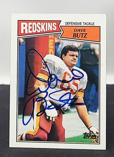 DAVE BUTZ Signed Autograph 1987 Topps Football Card #75 Washington ...