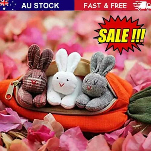 Hide-and-Seek Bunnies in Carrot Pouch Easter 3 Rabbits into Carrot ...
