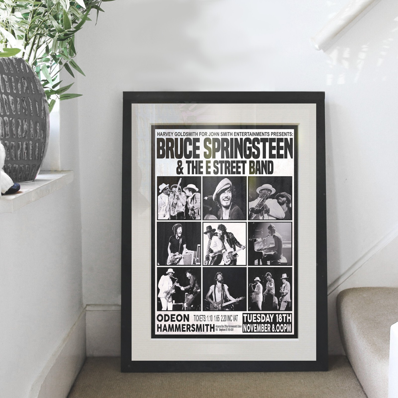 Bruce Springsteen First UK Concert Poster MULTI-PRINT or Three FRAMED ...