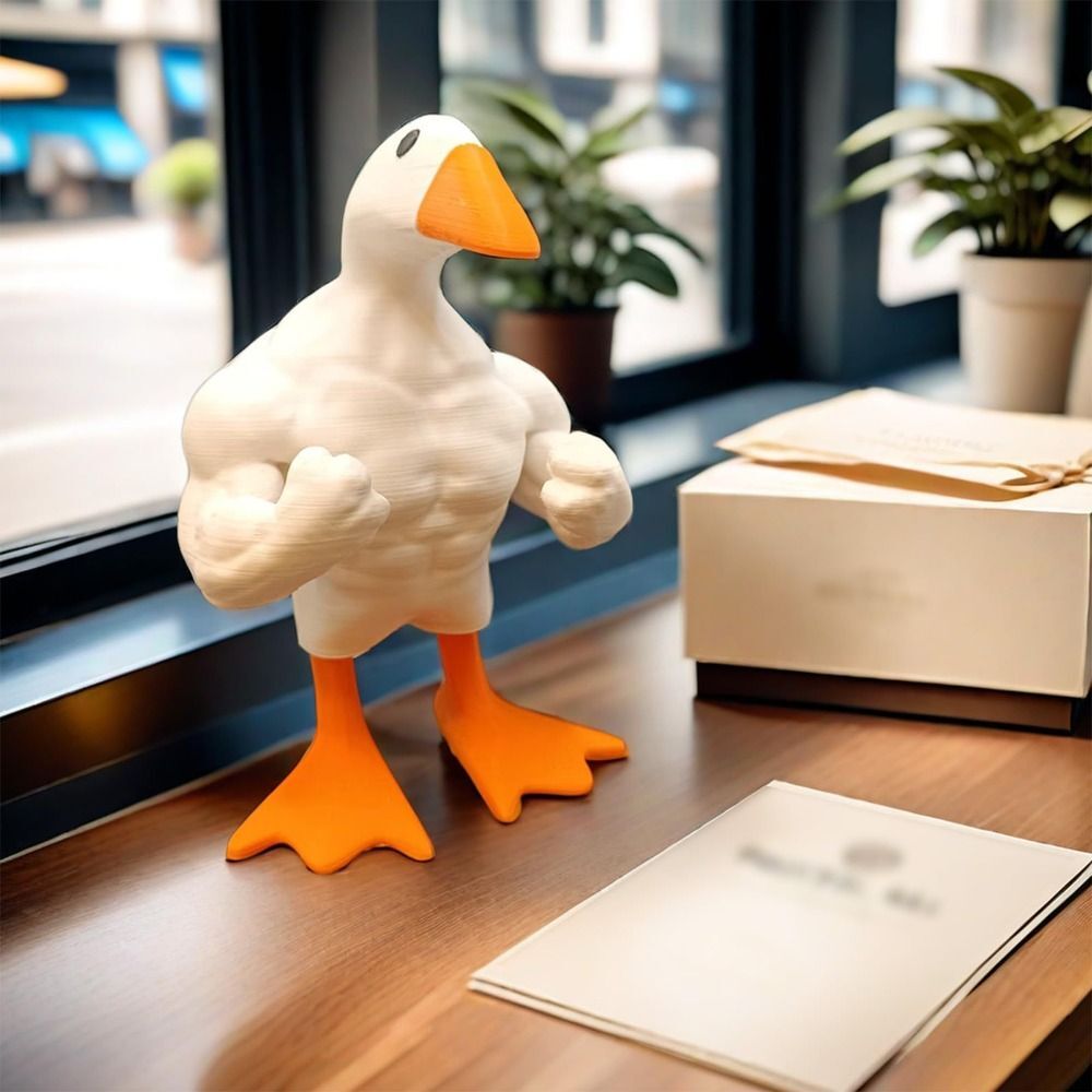 Sculpture Muscular Duck Statue Ornament Craft Duck Figurine Statue Home ...