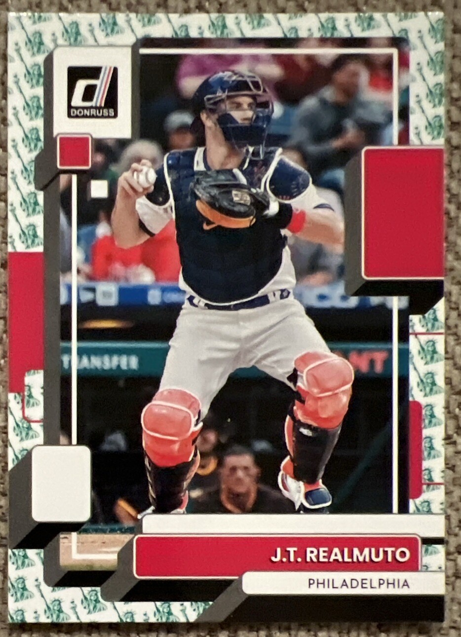 J.T. Realmuto 2022 Panini Donruss Statue Of Liberty Parallel #95 ...