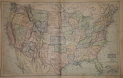 Entire US - 1884 Map Antique Map