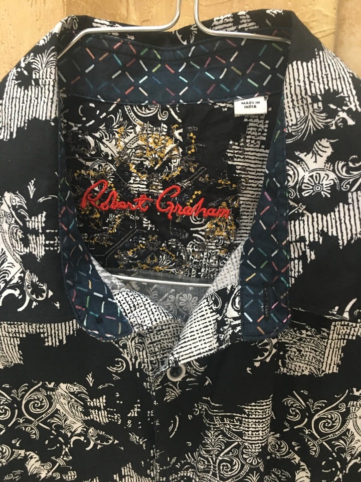 ROBERT GRAHAM Designer SHIRT, LS, Med, for the "Wild + Crazy guy" | eBay