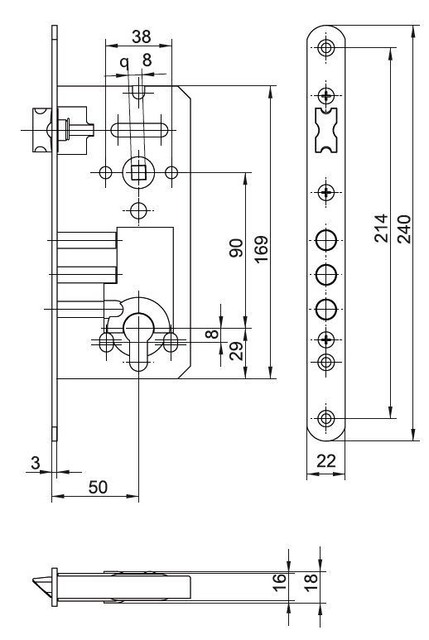 Gerda High Quality 3 Bolt Mortice Home Door Lock Highest Security Grade ...