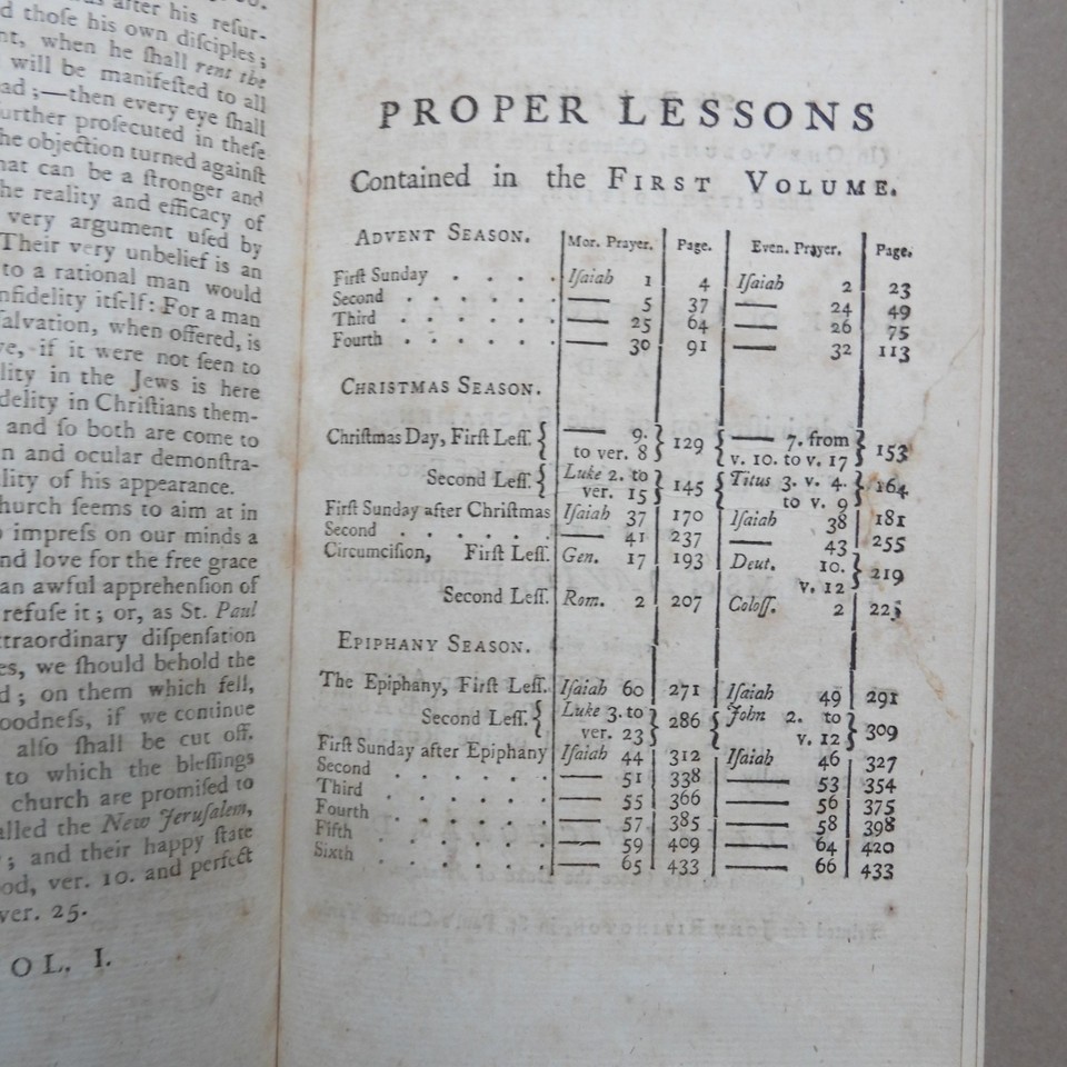 1764 - AN ESSAY ON THE PROPER LESSONS OF THE CHURCH. COMPLETE 4 VOL SET ...