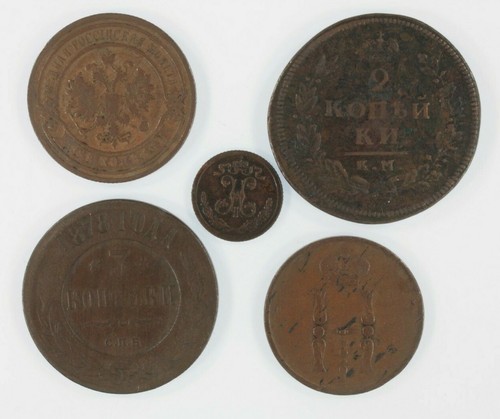 1812-1892 Russia Empire 5-Coin Set // Tsar Alexander I/II/III ...