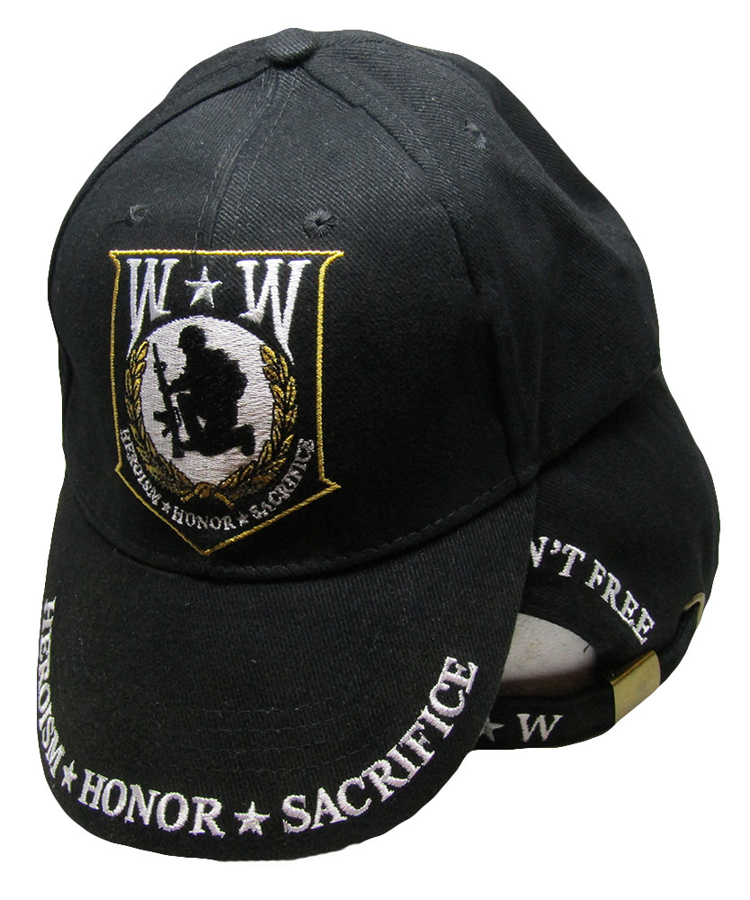 Wounded Warrior Heroism Honor Sacrifice Freedom Isn't Free Black Cap ...