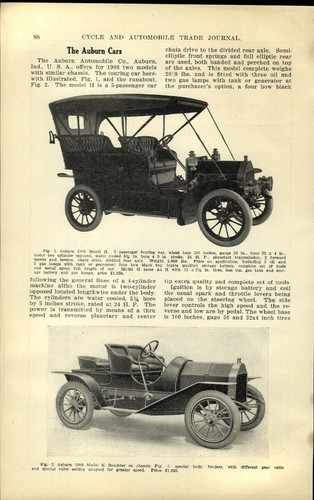 1908 PAPER AD 3 PG Article Auburn Car Auto Automobile Specs Images ...