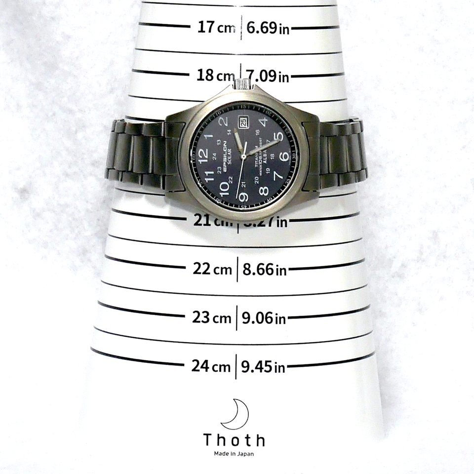 SEIKO ALBA EPSILON Field Watch V145 2002 Black Titanium Solar Power ...