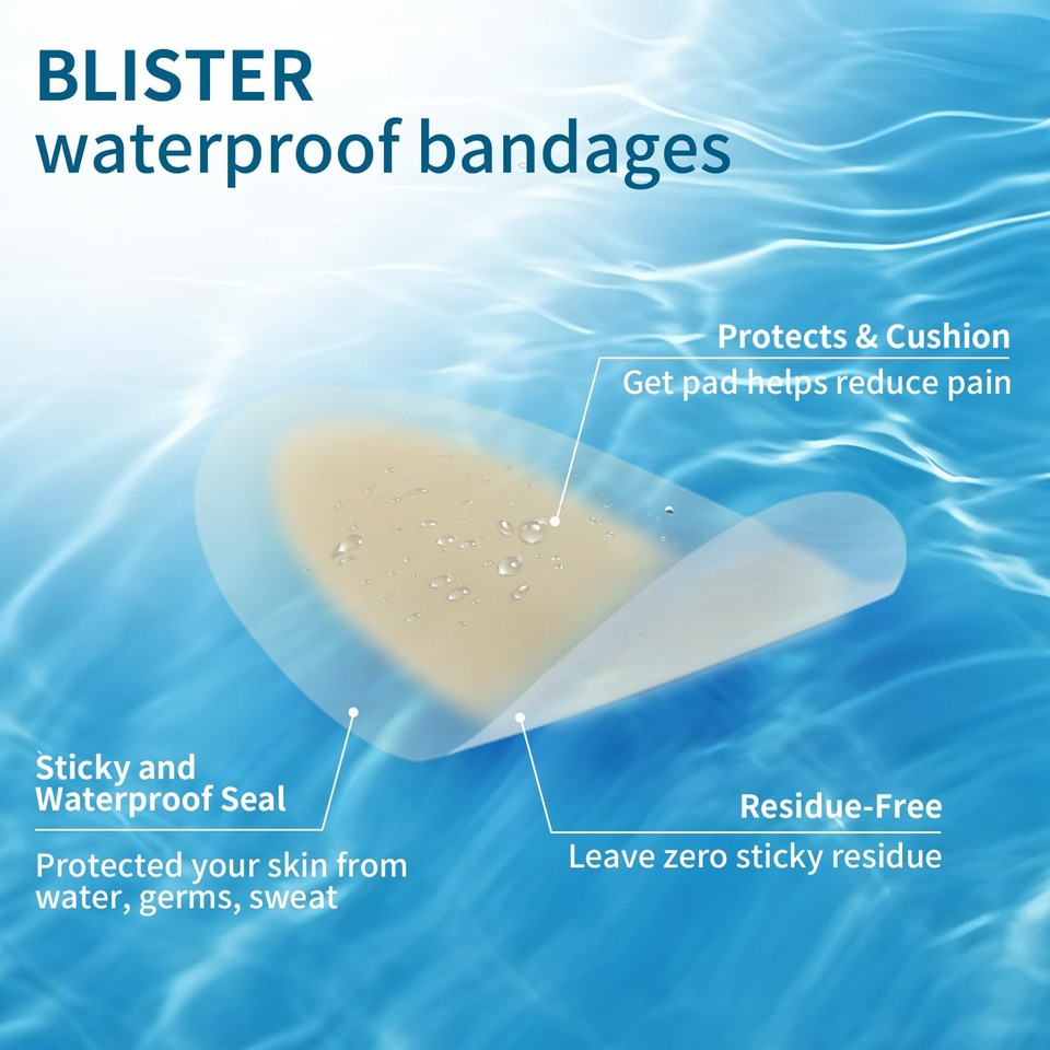 Gel Blister Bandages Blister Cushions - 24Pcs Water Resistant ...