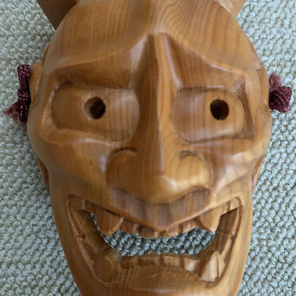 Hannya Noh Mask Wooden Carving Japanese Traditional Craft Talismans ...