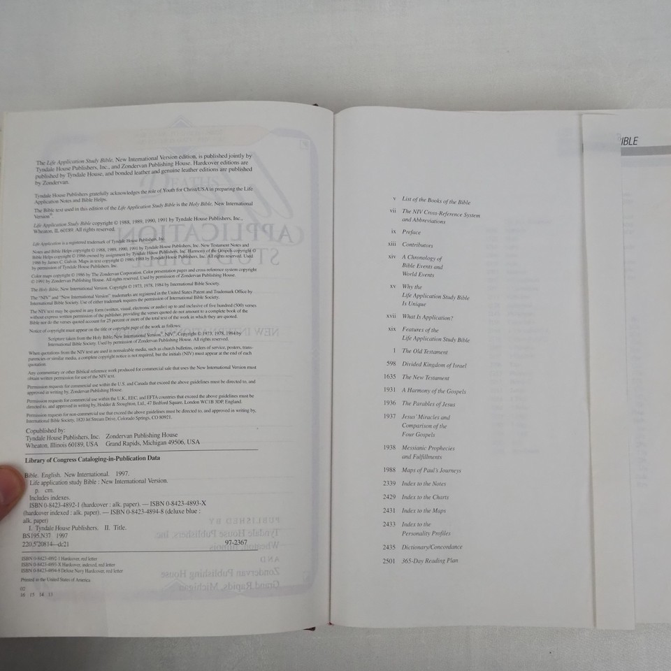 Life Application Study Bible New International Version NIV 1997 Tyndale ...