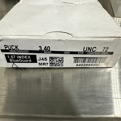 Zeiss BlueGuard Blue Light Lens Puck 1.67 Index 3.40 Base *New* | eBay