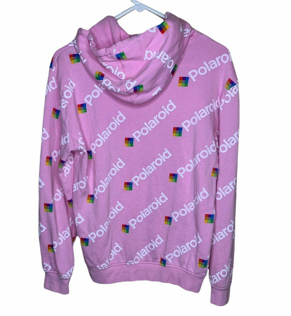 Polaroid Classic Logo Hoodie Pullover Hooded Sweatshirt Retro Pink Size ...