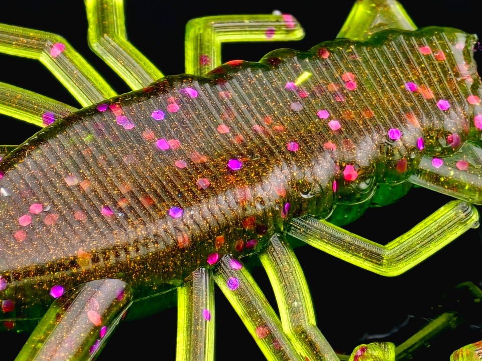 (16) 2" MINI CRAW "Candy Green" Crappie Panfish Jig Crawfish Lure Soft ...