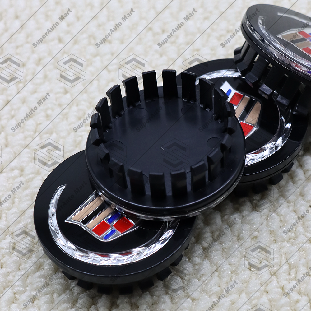 4PC SET Black Wheel Center Hub Caps For ATS CTS DTS SRX STS XLR XTS 2-5 ...