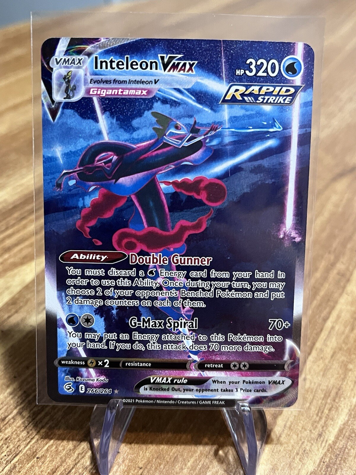 Pokémon NM Inteleon VMAX 266/264 Holo Secret Rare Alt Art - Fusion ...