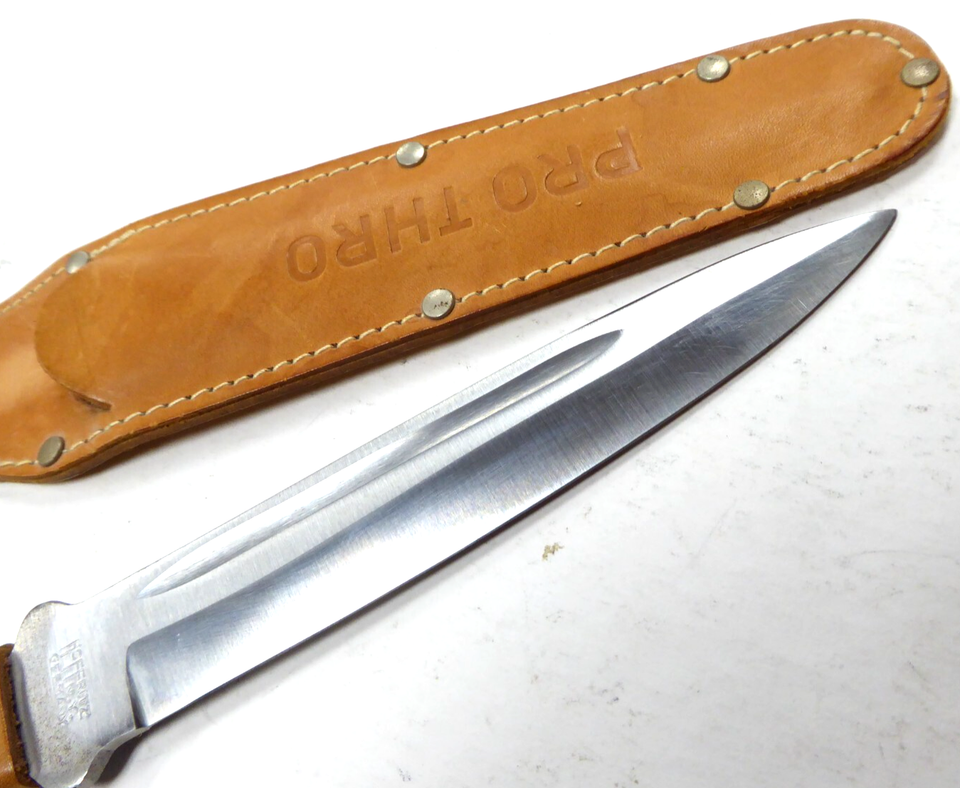Vintage Hoffritz Pro Thro Throwing 6" Knife Solingen Germany with Brown ...