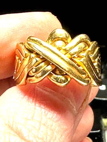 18k Saudi Gold 8 Piece Puzzle Ring Size 10.5 | eBay