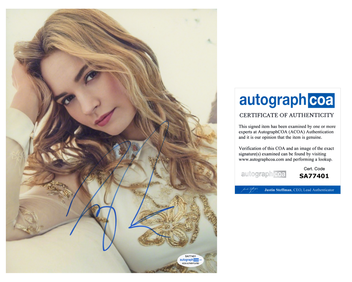 Lily James Sexy Autographed Signed 8x10 Photo COA | eBay