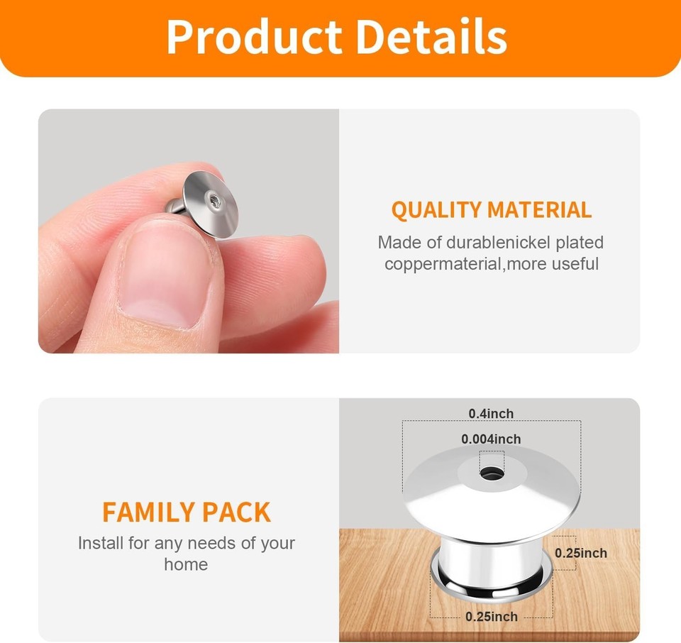 20PCS Locking Pin Backs, Metal Pin Keepers and Clasp, Pin Backing for ...