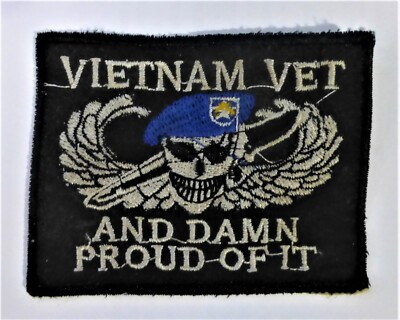 VIETNAM WAR PATCH - VIETNAM VET AND DAMN PROUD OF IT - VINTAGE BLUE ...