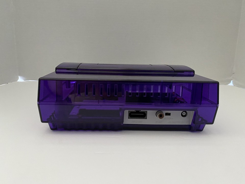 Super Nintendo Console SNES Transparent Purple Shell Blue Power Light ...