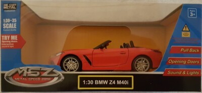 MSZ Metal Speed Zone Red Convertible BMW Z4 M40i Model Car - Red Cars ...
