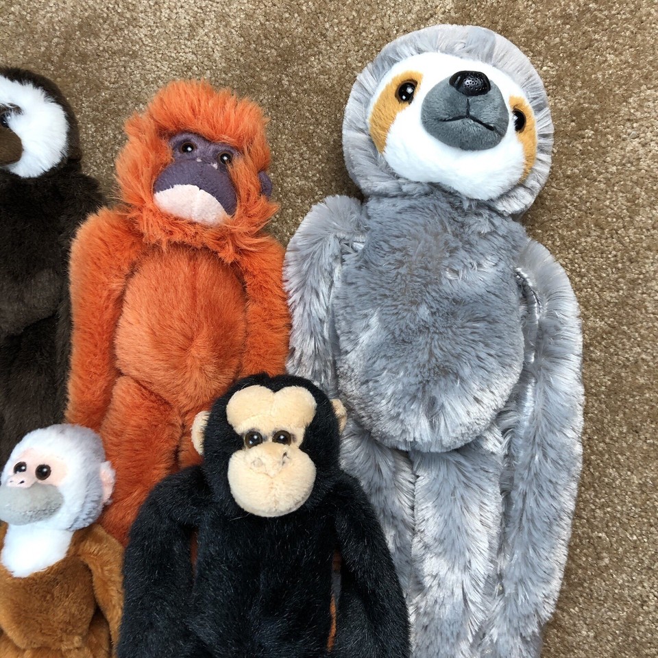 Lot 8 Wild Republic 20” Hanging Monkey Plush Squirrel Chimpanzee Mama Baby Sloth | eBay