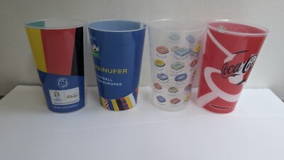Euro Cup 2024 Germany Souvenir Plastic Coke Bitburger Beer Glass Set ...