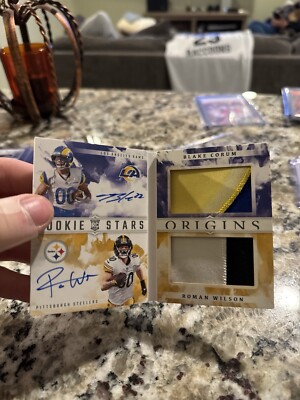 2024 Origins Roman Wilson Blake Corum Rookie Dual Patch Auto Booklet ...