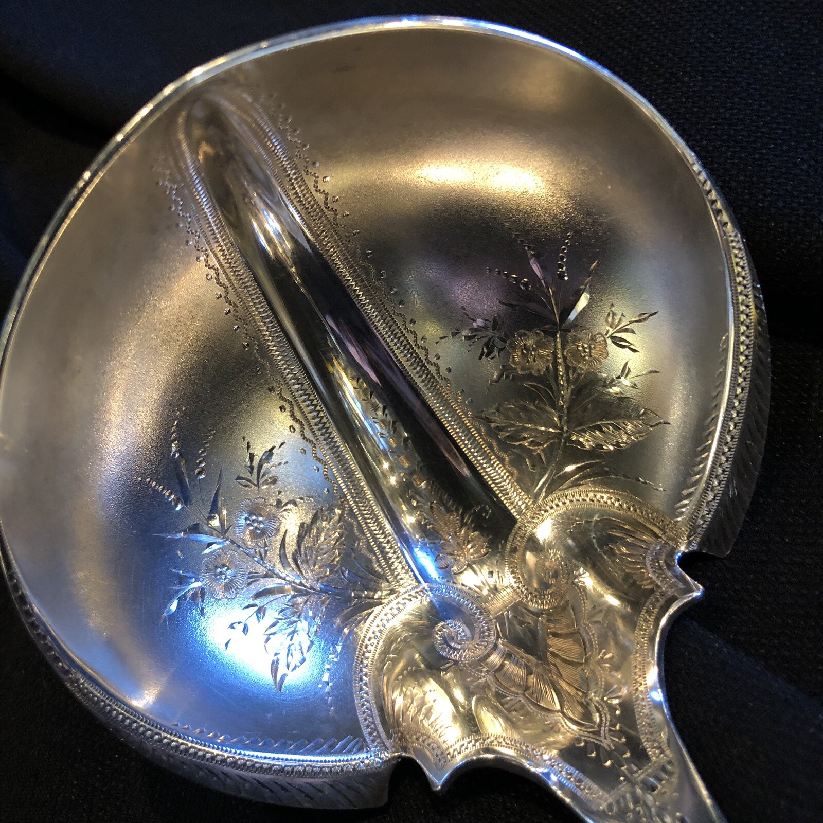 Antique Giles Bros. & Co. Sterling Silver Diamond Cut Punch Ladle | eBay