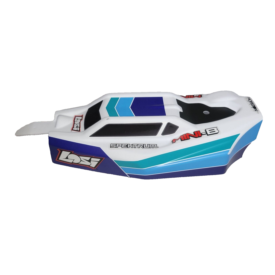 Losi Mini B Body & Wing / Spoiler Factory Painted & Deacled Buggy White ...