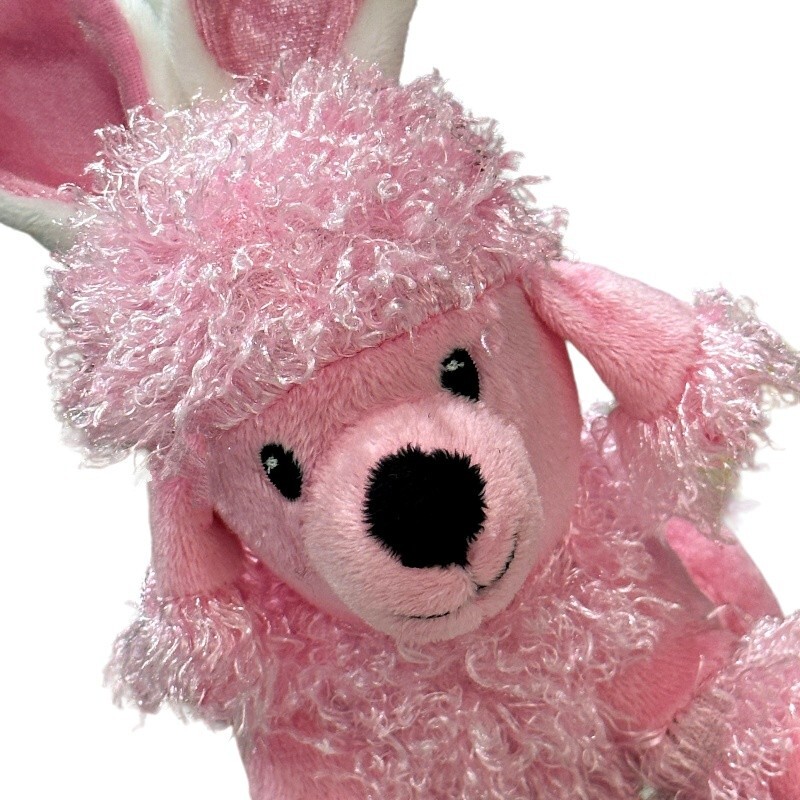 Poodle Dog Plush in Bunny Rabbit Ears Pink 8 Inch Stuffed Animal Easter ...