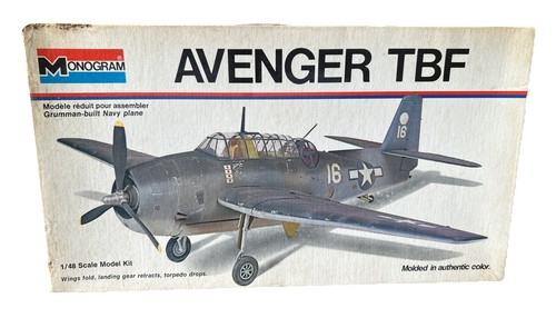 Monogram #6829 1/48 Scale Grumman TBF Avenger Plastic Model Airplane ...