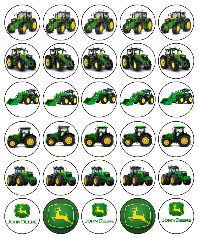 Tractor Edible Icing Cake & Cupcake Toppers – Farm Theme Birthday Decor ...