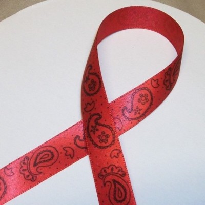 10 Yds. RED PAISLEY SINGLE FACE SATIN RIBBON 5/8" w | eBay