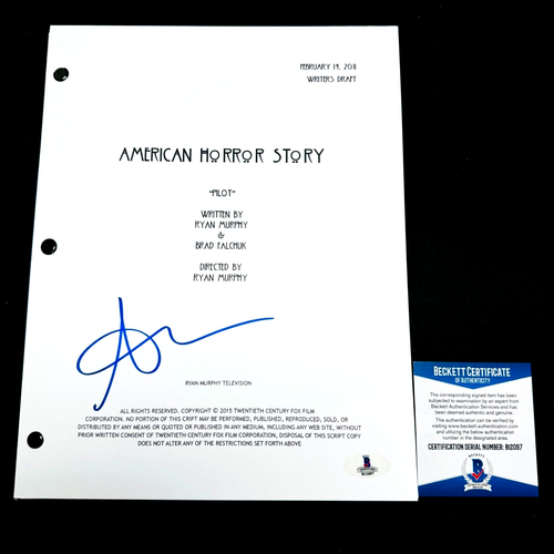 SARAH PAULSON SIGNED AMERICAN HORROR STORY PILOT EPISODE SCRIPT w ...