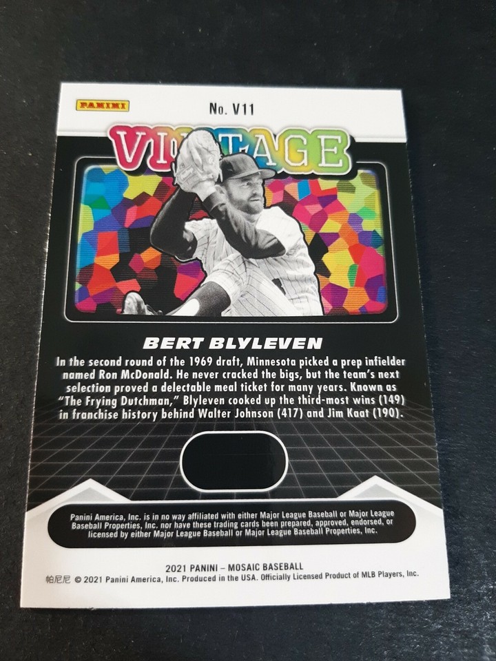 2021 Panini Mosaic Bert Blyleven Vintage Insert #V11 Minnesota Twins | eBay