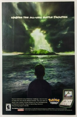 Pokemon Emerald Print Ad Game Poster Art PROMO Original GBA Boy Advance ...