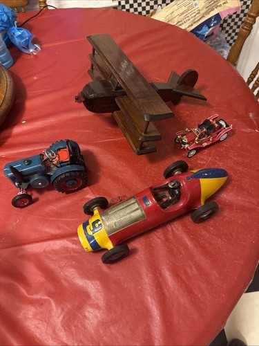 Wooden Plane, 1900’s Speedster Wind Up Race Car Lanz Tractor | eBay