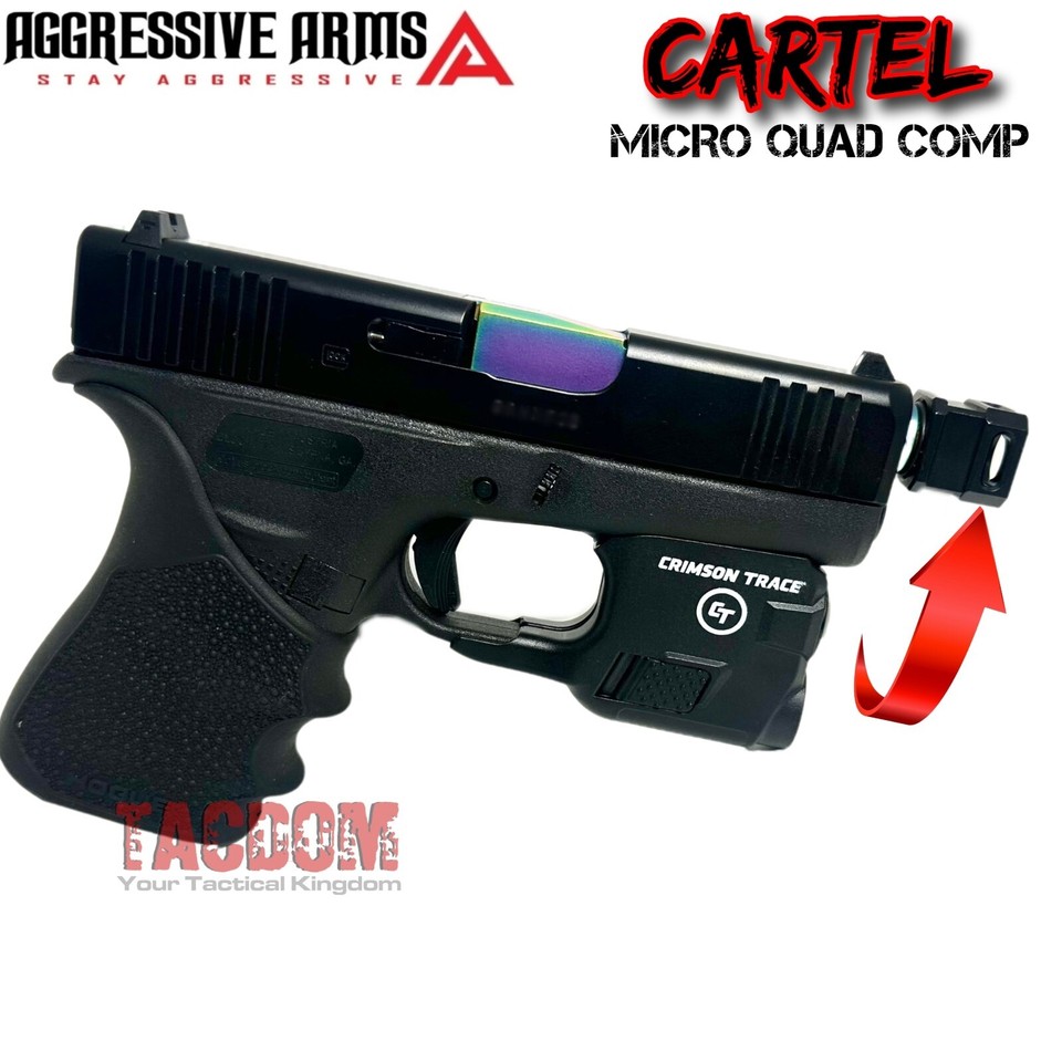 AGGRESSIVE ARMS CARTEL MICRO Comp Black Compensator Muzzle Brake GL0CK SIG 9mm | eBay