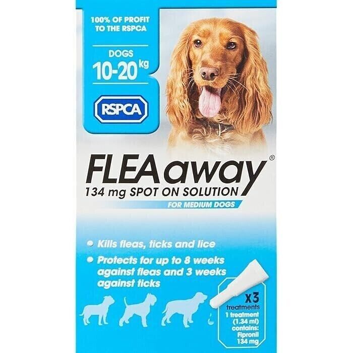 RSPCA FLEA away Large and Small Dog and Cat Flea & Clear Spot On Flea ...
