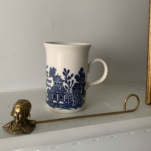 Churchill Blue Willow Coffee Mug White & Blue Made in England | eBay