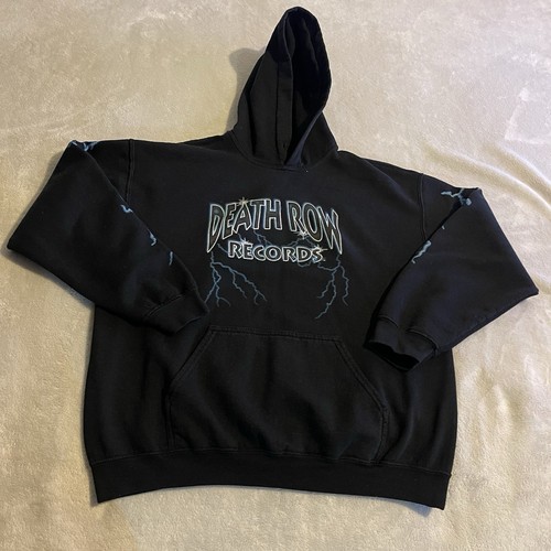 Death Row Records Hoodie Men Large Black Sweatshirt Pullover Sweater ...