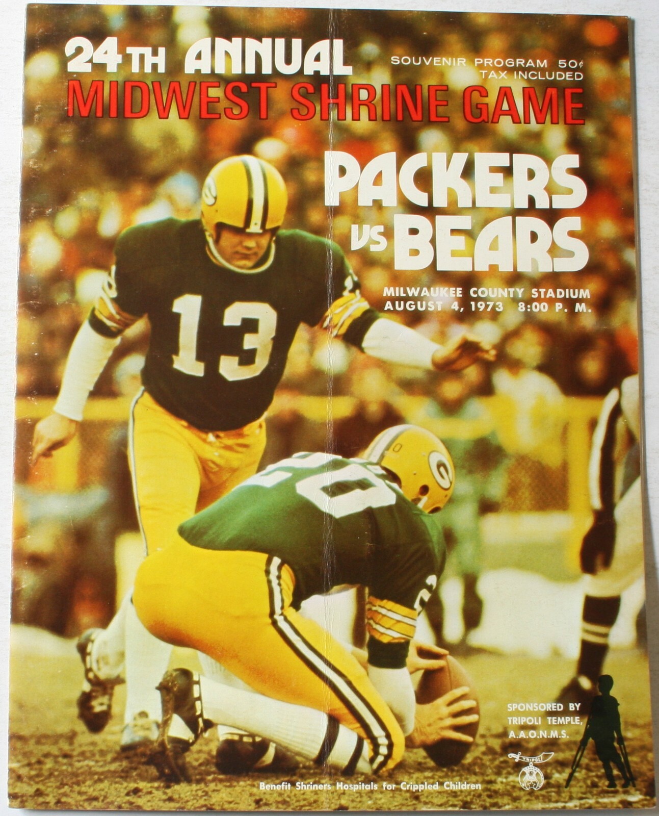 1973 Chicago Bears at Green Bay Packers Program Brockington Butkus ...